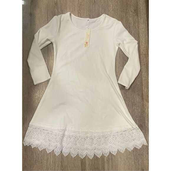 No Brand | Dresses | Afibi White Tunicdress Long Sleeve Medium New ...